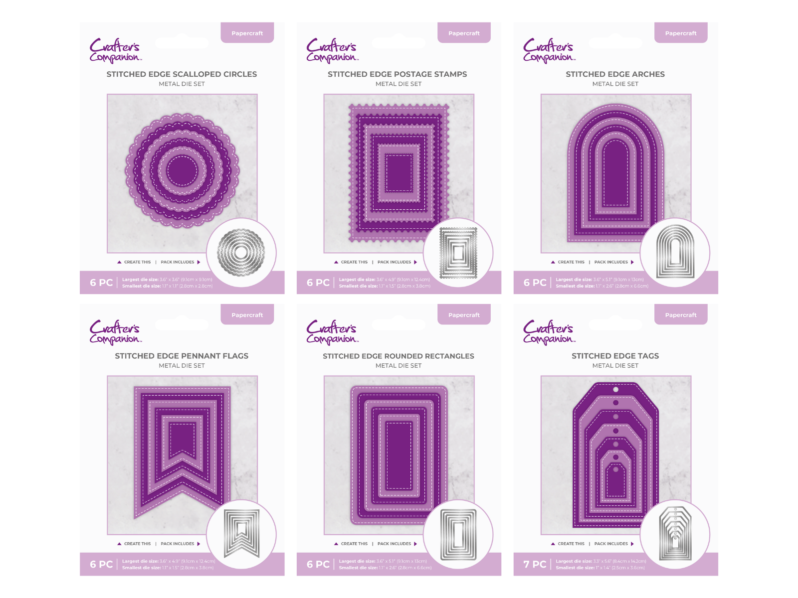 Crafter's Companion Stitched Edge Dies Collection | Crafter's Companion US