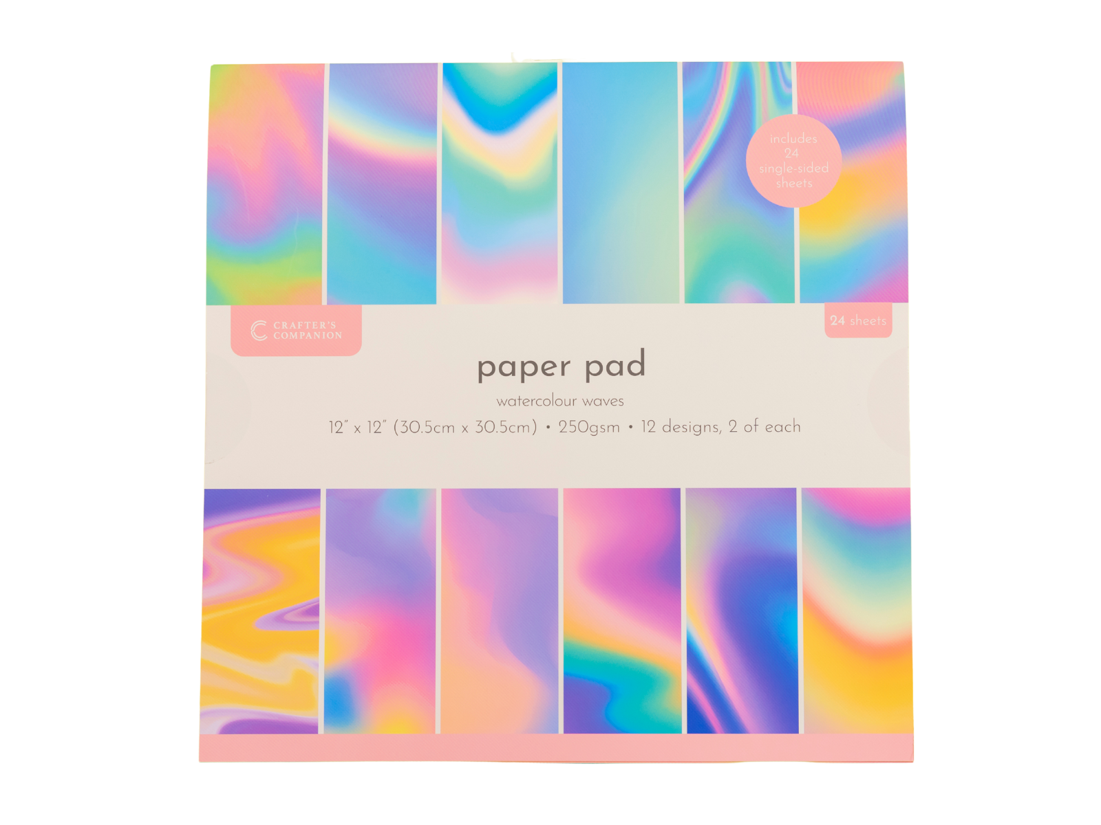 Crafter Companion 12x12 Paper Pad - Watercolour Waves | Crafter's ...