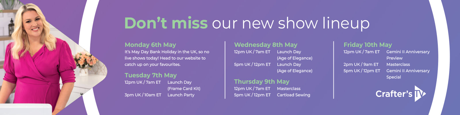 Crafter's TV Schedule -Crafter's Companion US