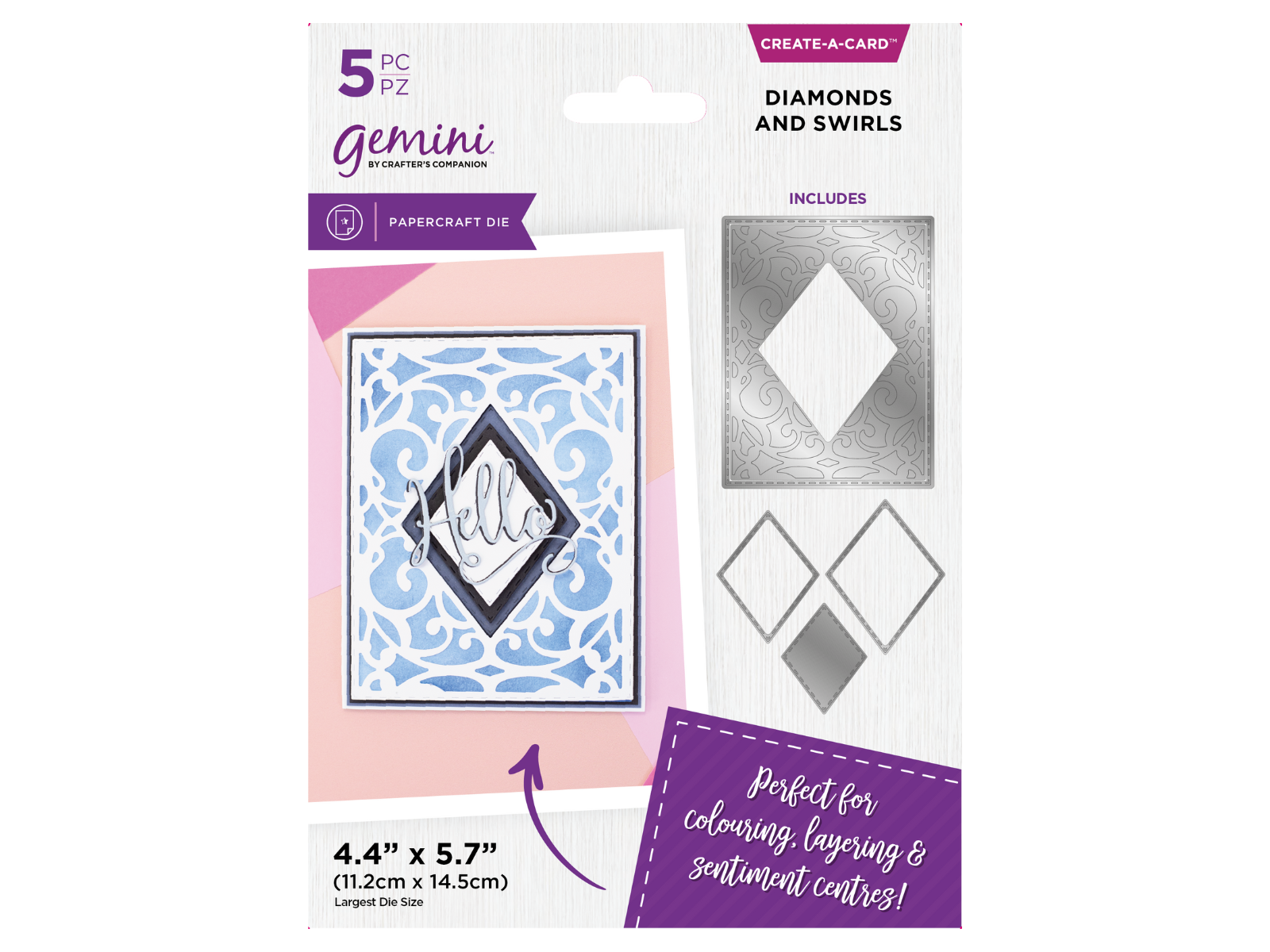 Gemini Simple Create a card Die - Diamonds and Swirls | Crafter's ...